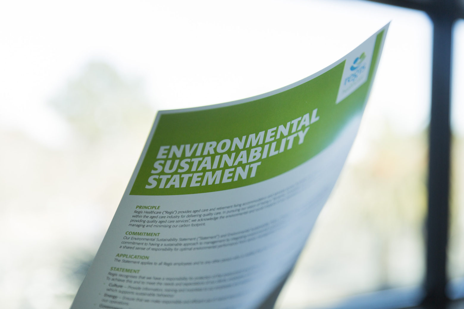 Environmental Sustainability Statement – Regis Aged Care